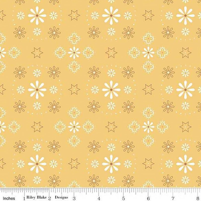 108" Quilt Backs Bee Backings & Borders Bandana Honey from Riley Blake ...