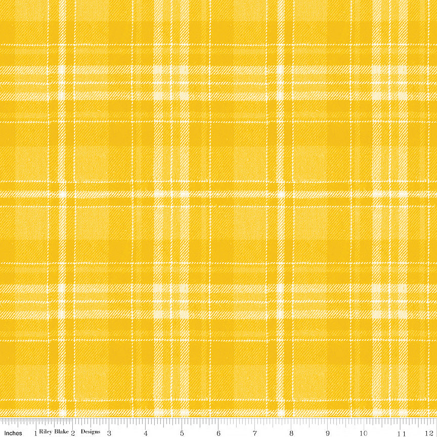 Riley Blake Classic Christmas Plaid Yellow 1 Yard Cut – Fort Worth ...