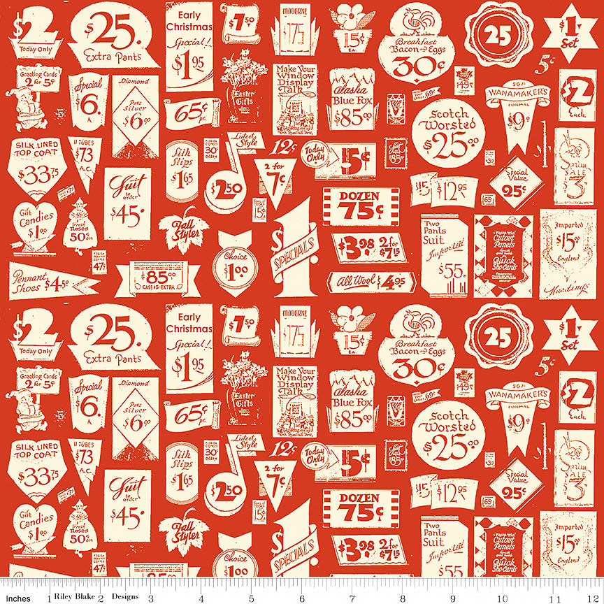 Riley Blake Classic Christmas Gift Tags Red 1 Yard Cut – Fort Worth ...