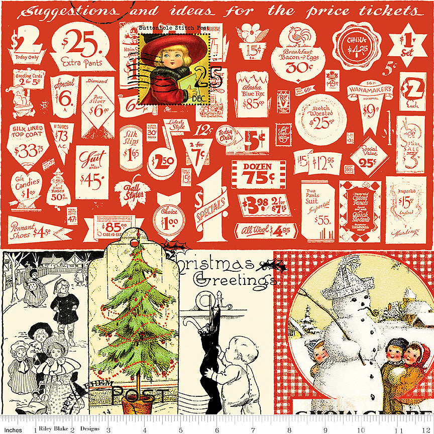 Riley Blake Classic Christmas Collage Parchment 1 Yard Cut – Fort Worth ...