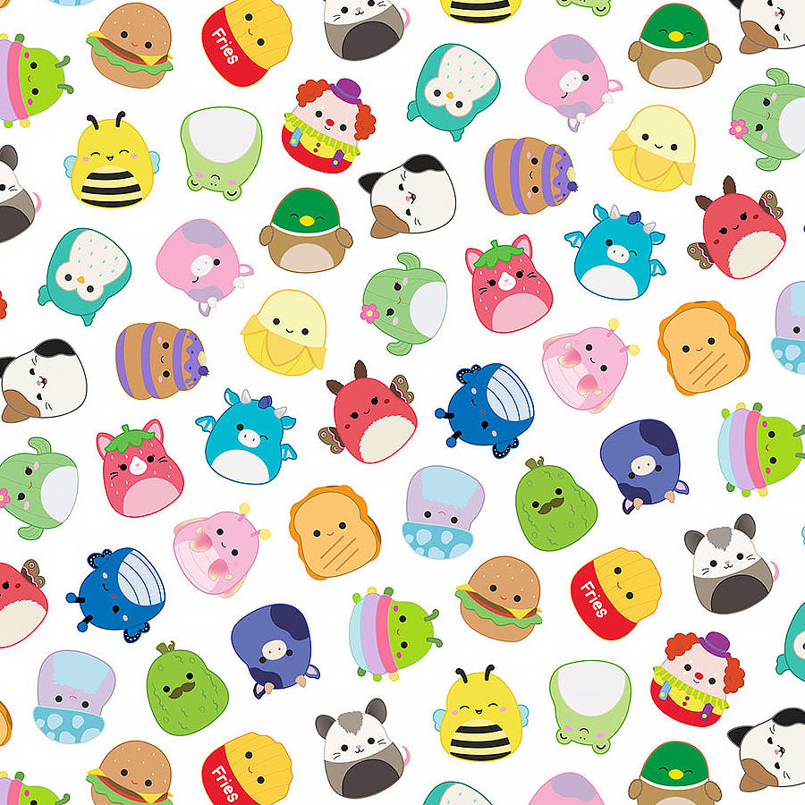 Squishmallows Tossed Friends White – Remnant 11″ × 44″ – Northcott ...