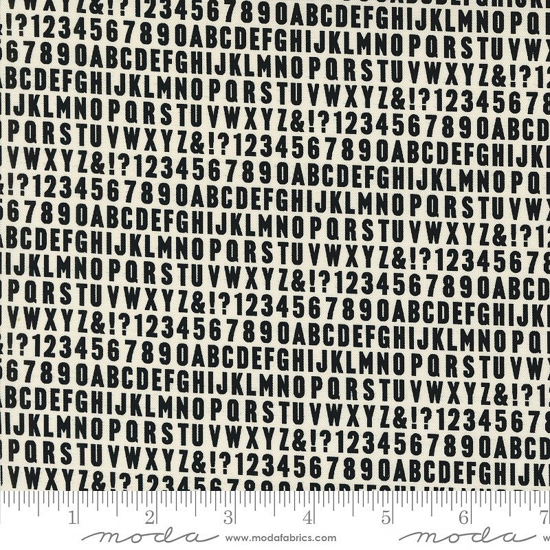 Moda Sable & Swan Alphabet and Numbers Ecru 1 Yard Cut – Fort Worth ...