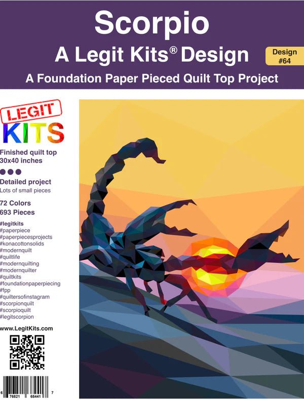Scorpio Foundation Paper Pieced Quilt Pattern by Legit Kits Design ...